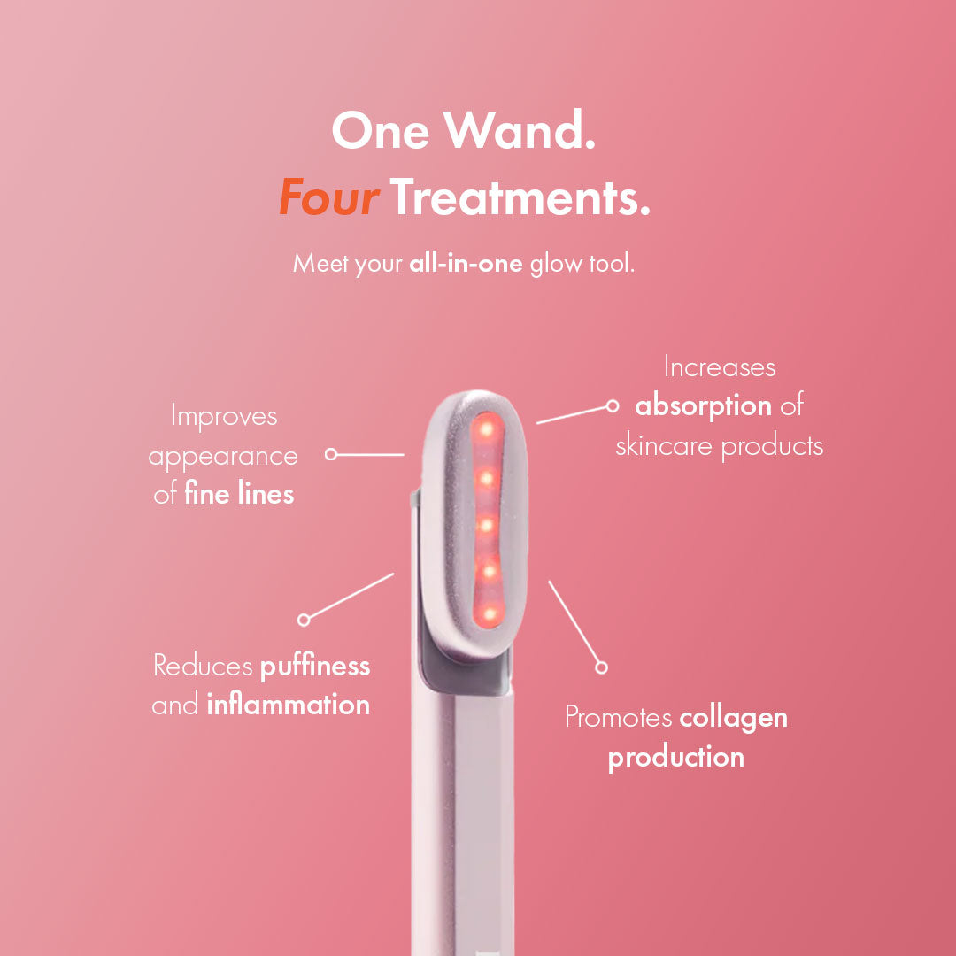 Kahlia Skin LED Face Wand | 4-in-1 Microcurrent & Red Light Therapy