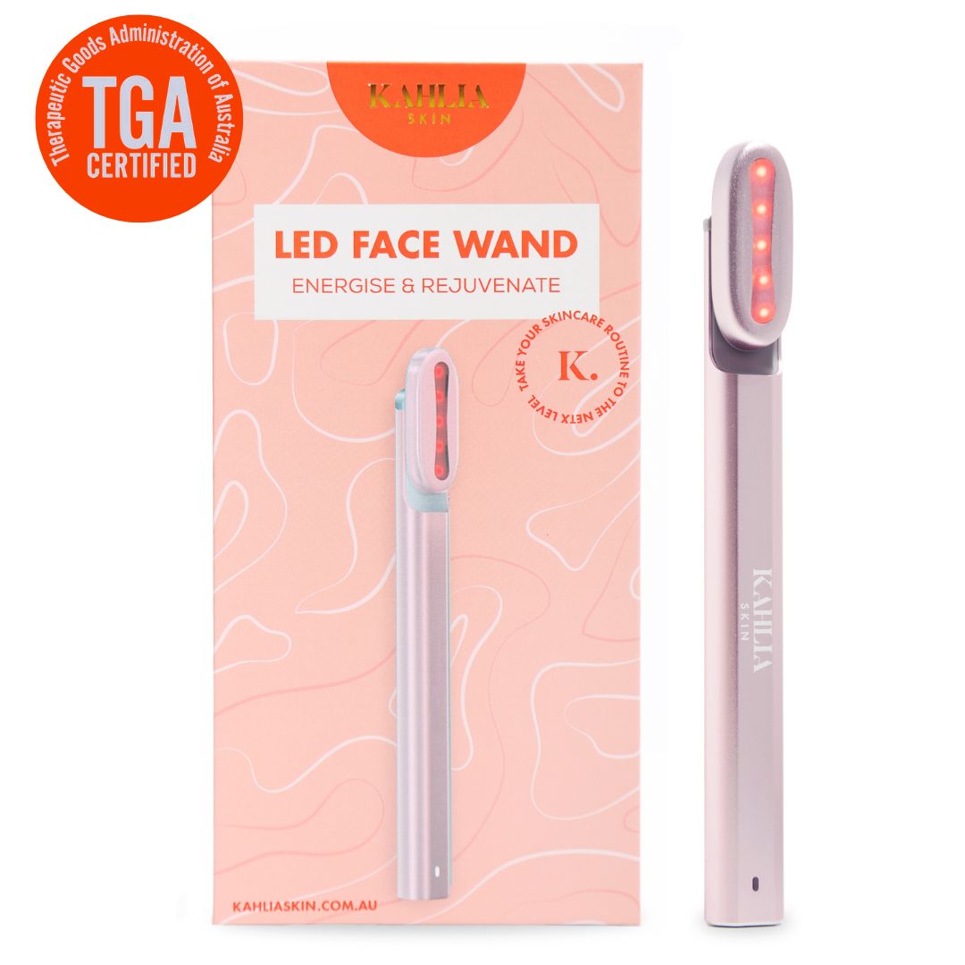 Kahlia Skin LED Face Wand | 4-in-1 Microcurrent & Red Light Therapy